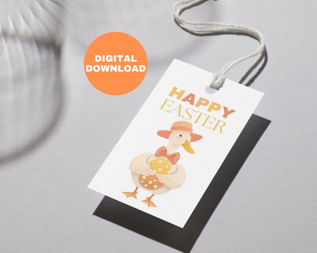 Happy Easter Tags Printable, Easter Tags Canva, Easter Basket Tags ...