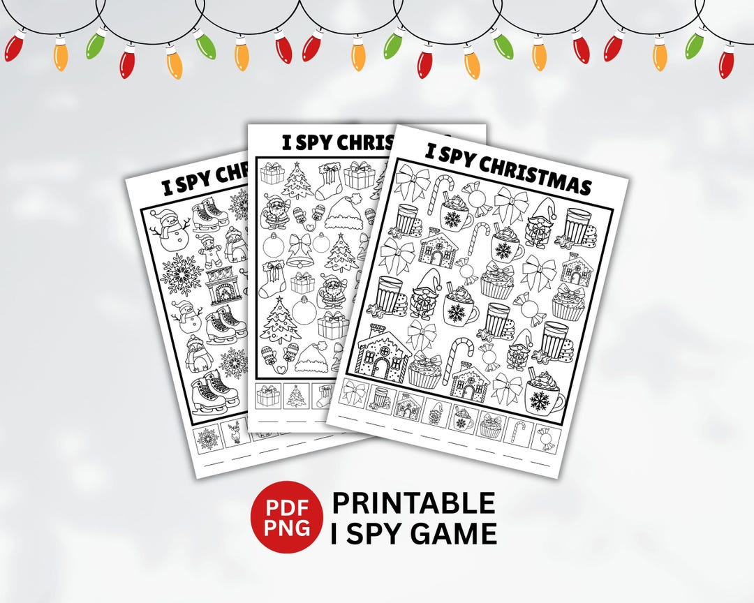 Christmas I Spy Printable Game, Funny Winter Holiday Counting Activity ...