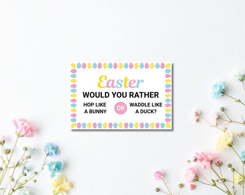 Easter Would You Rather Printable Game for Kids, 56 Questions, Canva ...