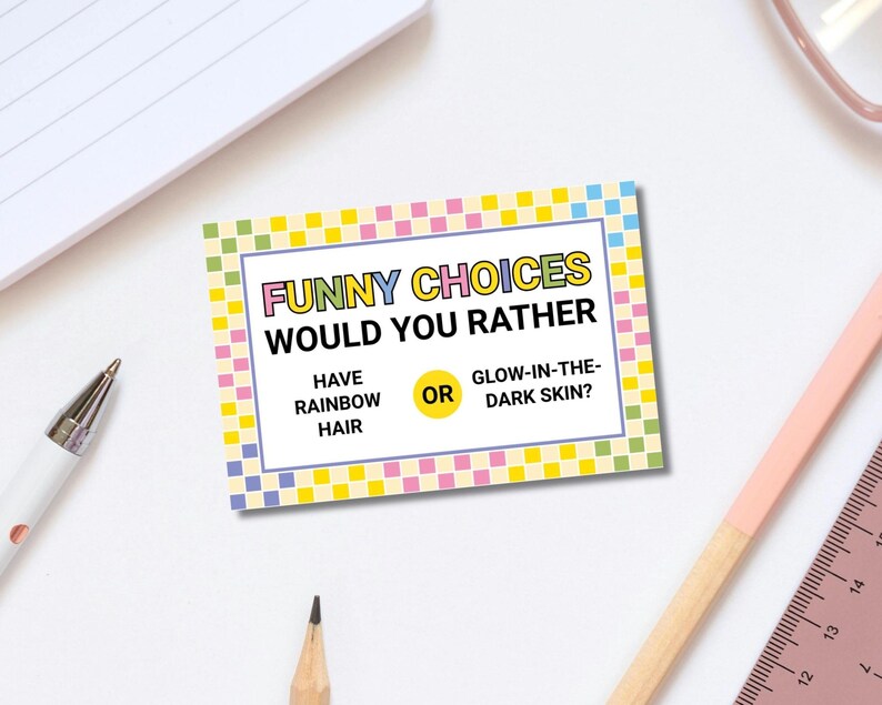 Funny Would You Rather Printable Cards for Kids, 40 Funny Questions ...