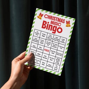 Christmas Songs Bingo 5x5 - Printable Party Game, Holiday Activities ...