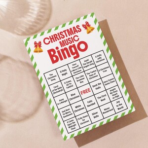 Christmas Songs Bingo 5x5 - Printable Party Game, Holiday Activities ...