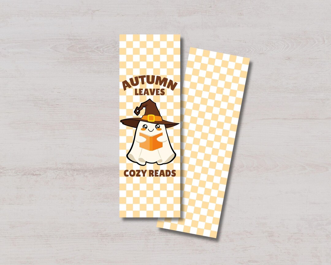 Cozy Ghost Printable Bookmarks, Halloween Book Lover Gift (PDF & PNG ...