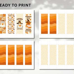 Cozy Fall Printable Bookmarks Bundle, Halloween Digital Bookmarks 2x6 ...