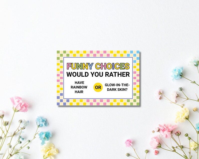 Funny Would You Rather Printable Cards for Kids, 40 Funny Questions ...