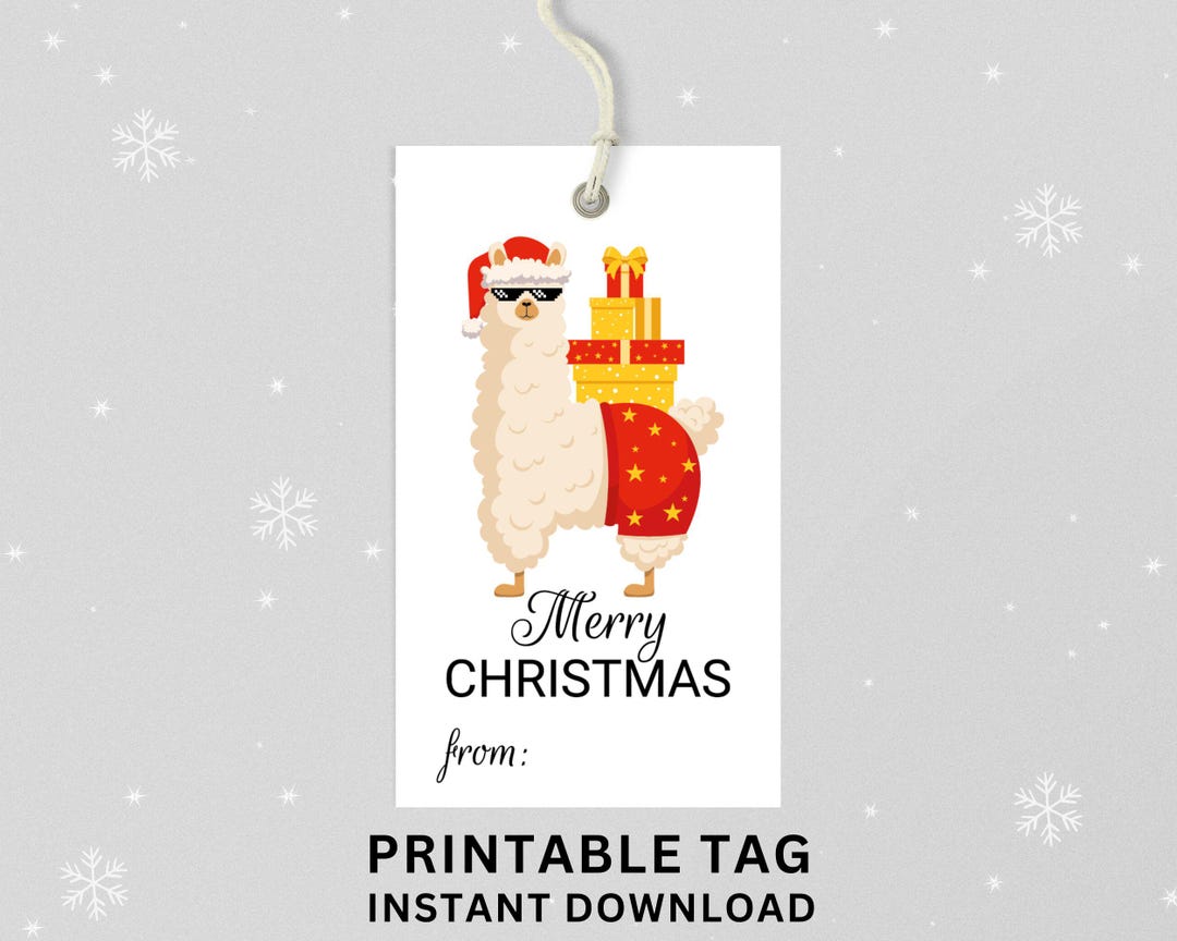 Printable Christmas Llama Gift Tags, Funny Holiday Favor (PDF PNG) - Etsy