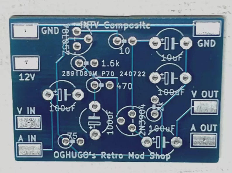 Intellivision Composite Video Mod Board & Back Panel No Cut / No Drill ...