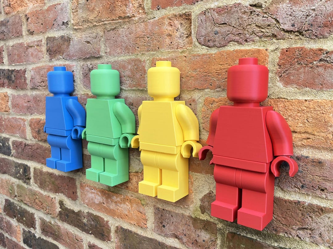 Brick Buddy Wall Art - 3D Printed Block Art Decor - Geek Gift for Kids ...
