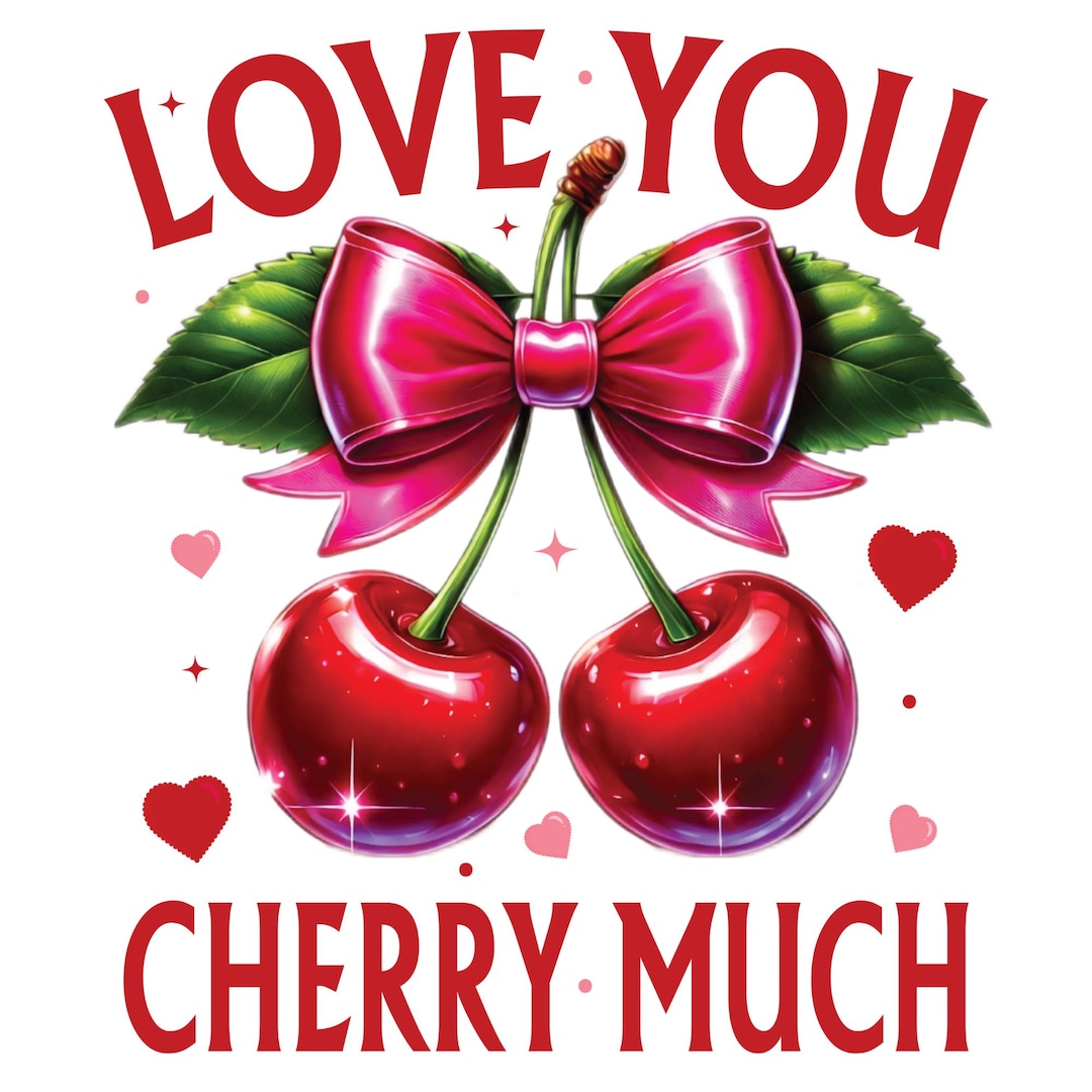 Love You Cherry Much Png, Pink Valentine Coquette Png, Valentines Png ...