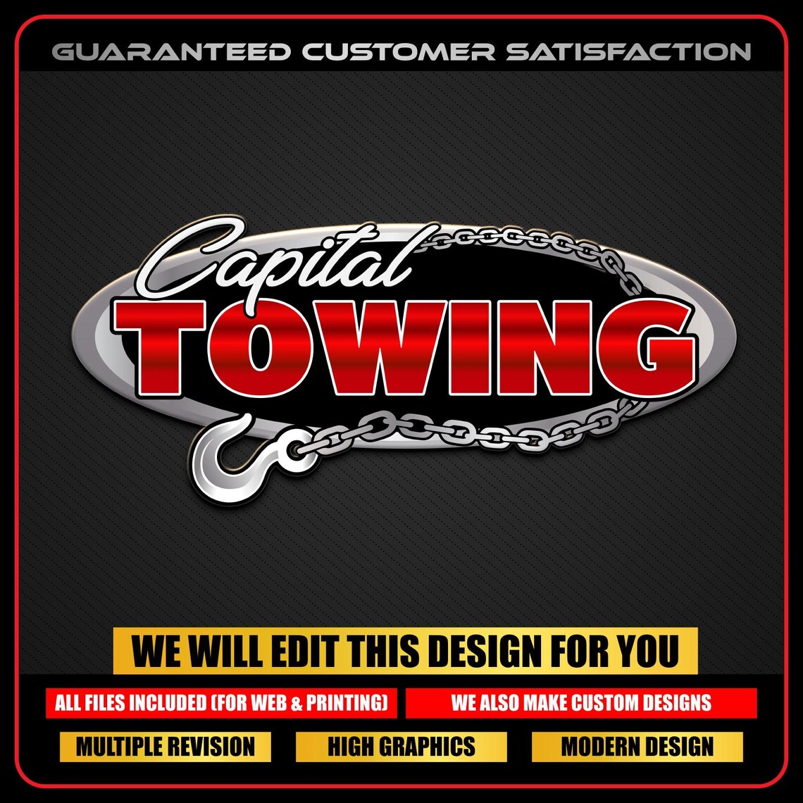 Towing Truck Logo, Roadside Assistance Logo, Towing Chain Svg, Tow ...