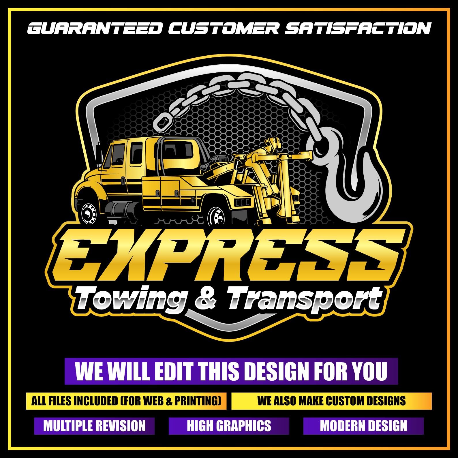 Towing Truck Logo, Roadside Assistance Logo, Towing Chain Svg, Tow ...