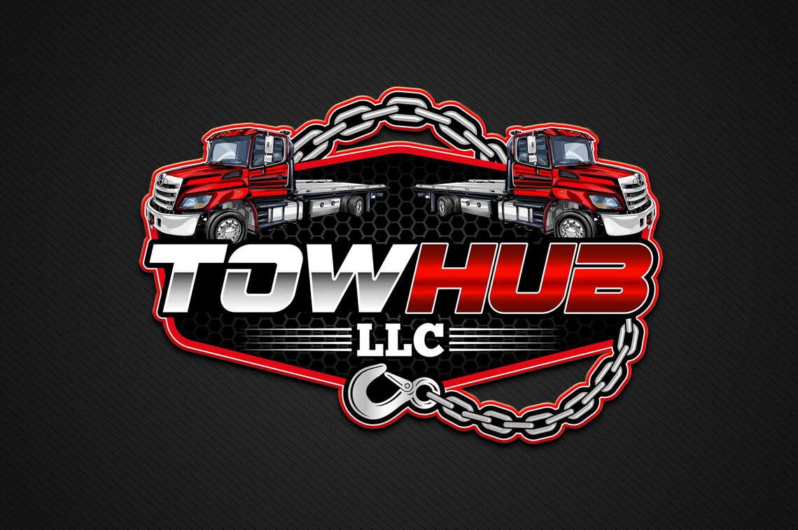 Towing Truck Logo, Roadside Assistance Logo, Towing Chain Svg, Tow ...