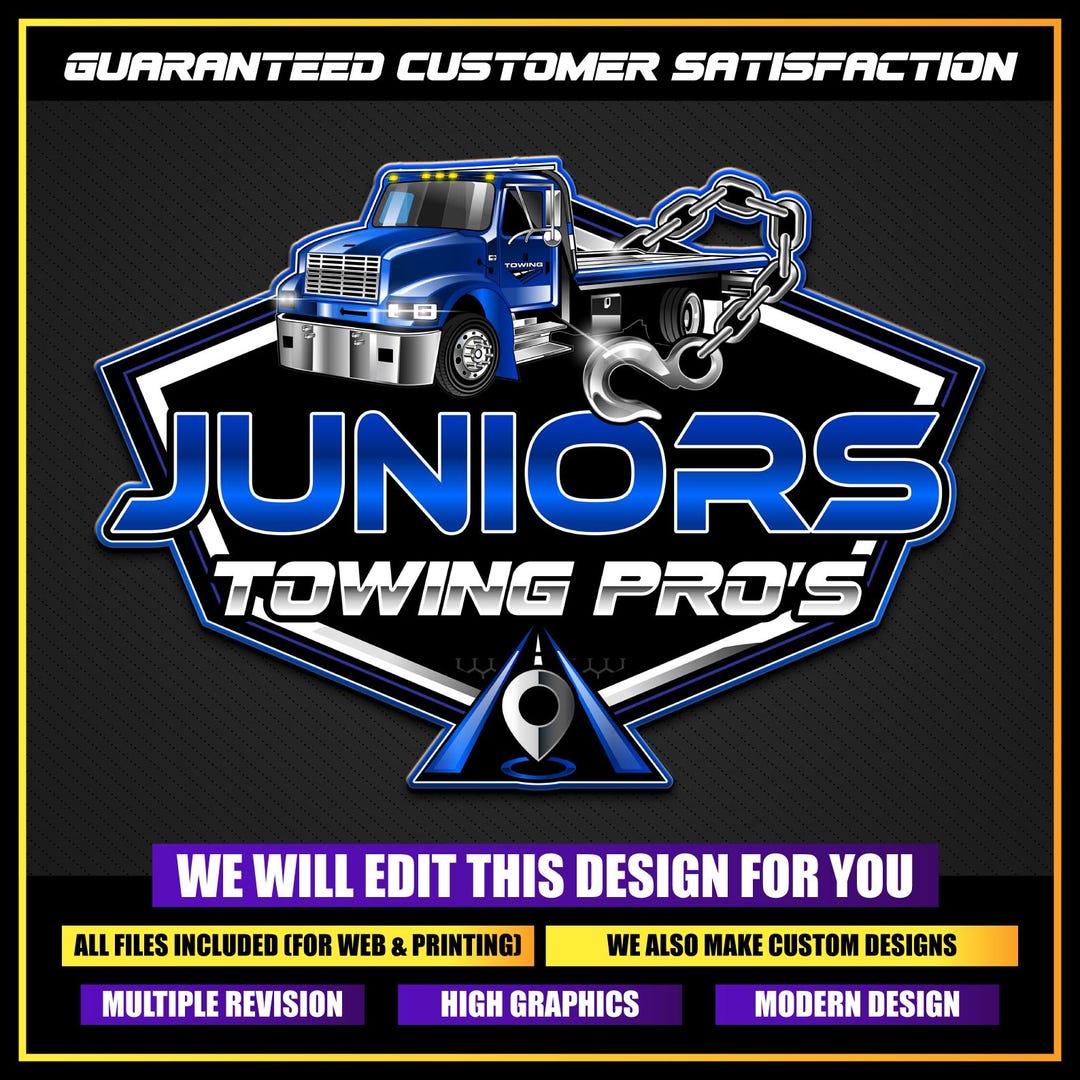 Towing Truck Logo, Roadside Assistance Logo, Towing Chain Svg, Tow ...