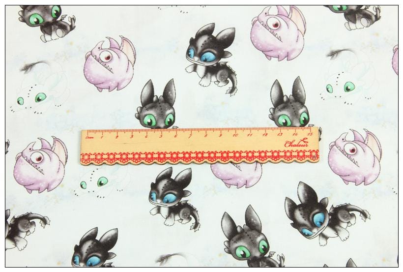 Toothless Fabric How to Train Your Dragon Fabric 100% Cotton Fabric ...