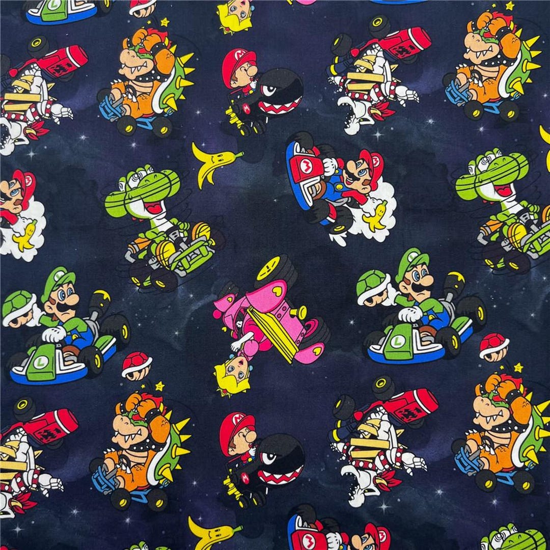 Super Mario Fabric 100% Cotton Fabric Cartoon Cotton Fabric by the Half ...