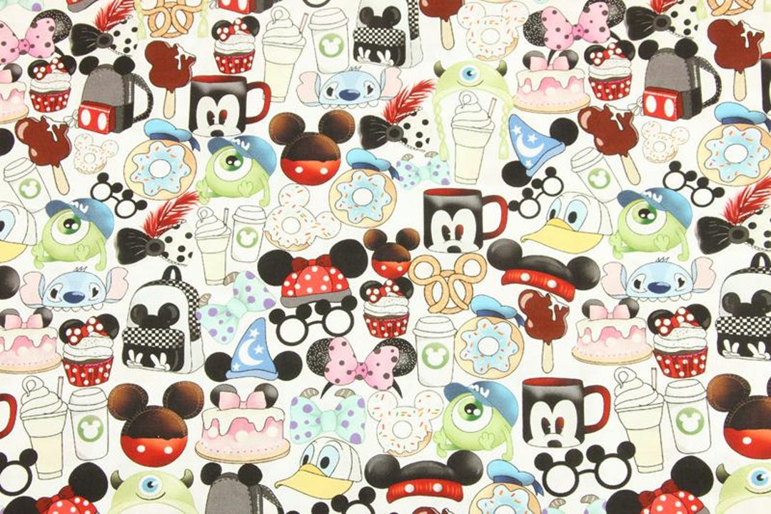 Mickey Ear Fabric Disney Characters Fabric 100% Cotton Fabric Cartoon ...