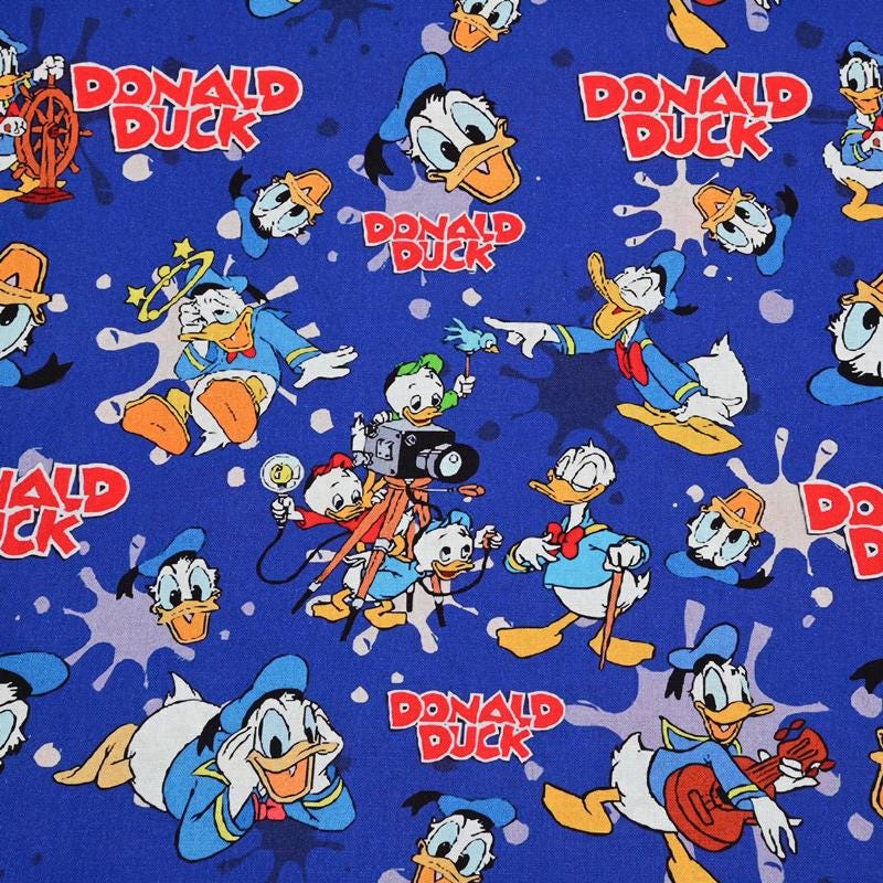 Donald Duck Fabric 100% Cotton Fabric Cartoon Cotton Fabric by the Half ...