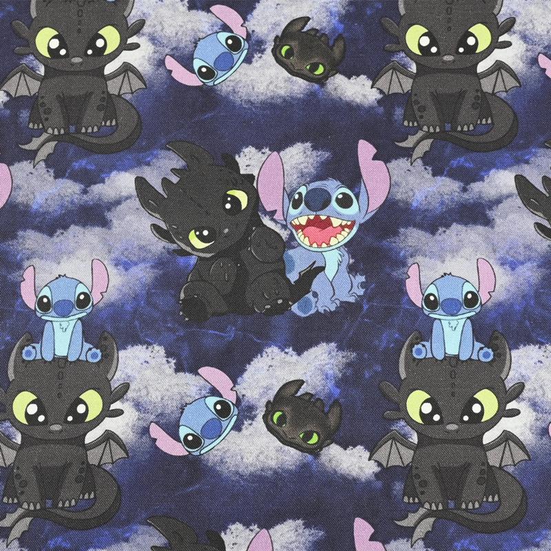 Toothless and Stitch Fabric How to Train Your Dragon Fabric 100% Cotton ...