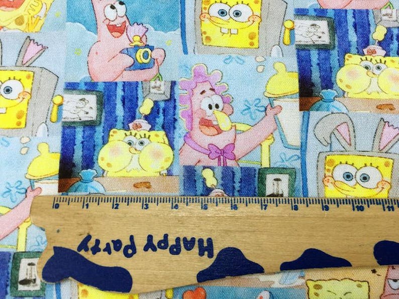 Spongebob Squarepants Fabric Patrick Star Fabric 100% Cotton Fabric ...