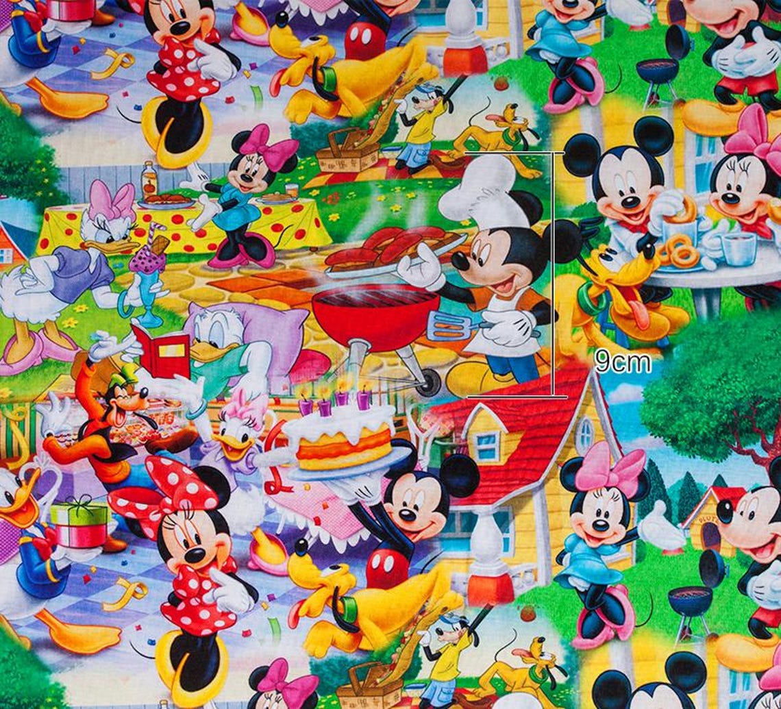 Mickey Mouse Clubhouse Fabric Mickey and Friends Character Fabric 100% ...