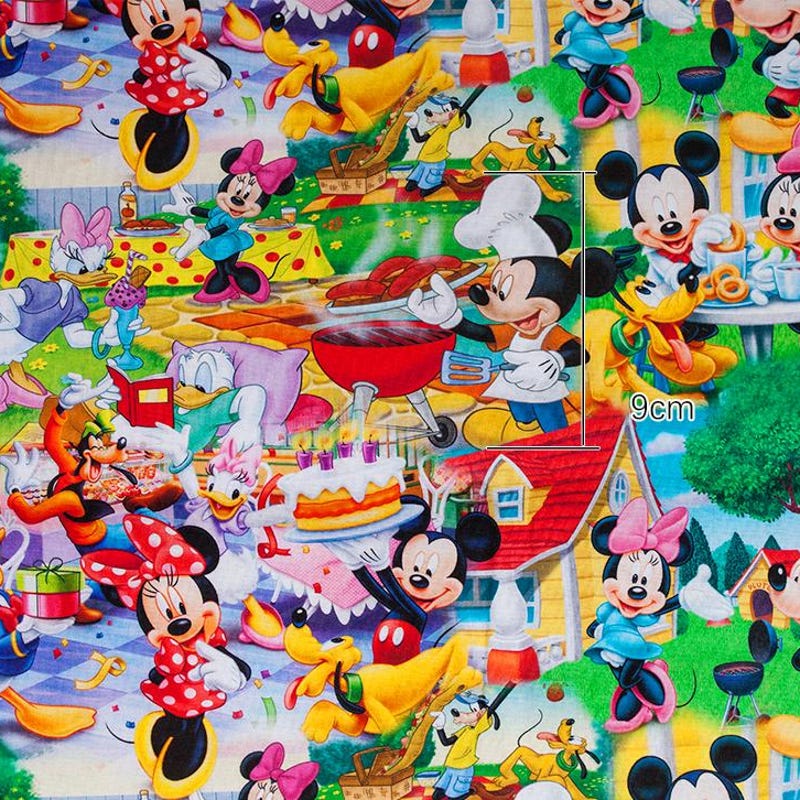 Mickey Mouse Fabric - Etsy