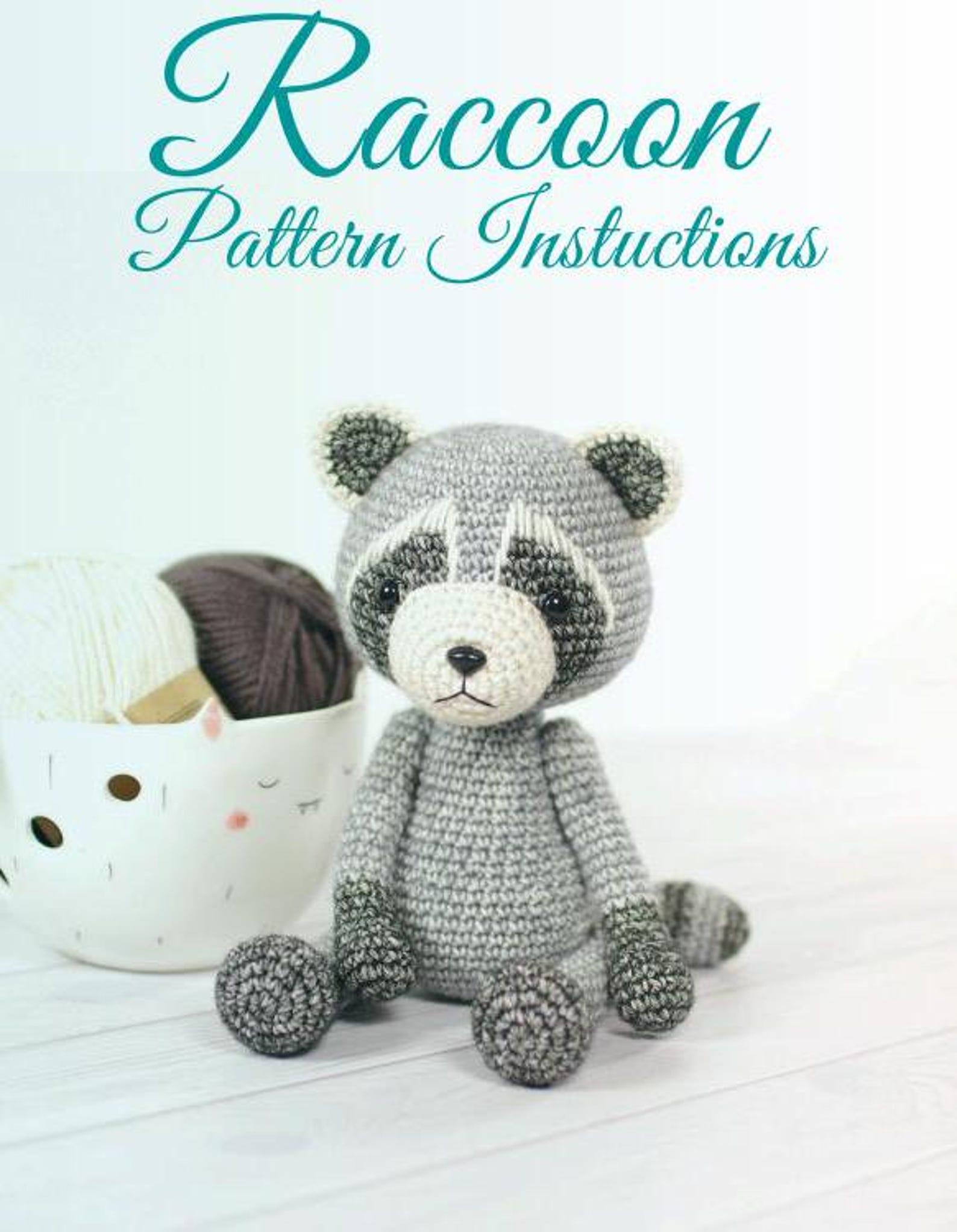 Cute Raccoon Crochet Pattern Amigurumi Raccon PDF Tutorial Easy Step-by ...