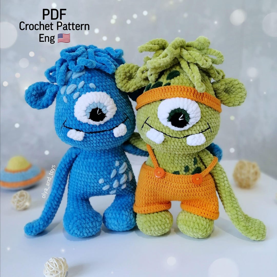 Crochet Monster Pattern: Funny Cyclops Amigurumi Doll (PDF Pattern ...