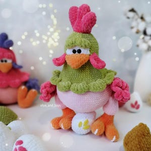 Crochet Hen Pattern, Amigurumi Chicken Plush Toy (PDF in Eng), Happy ...