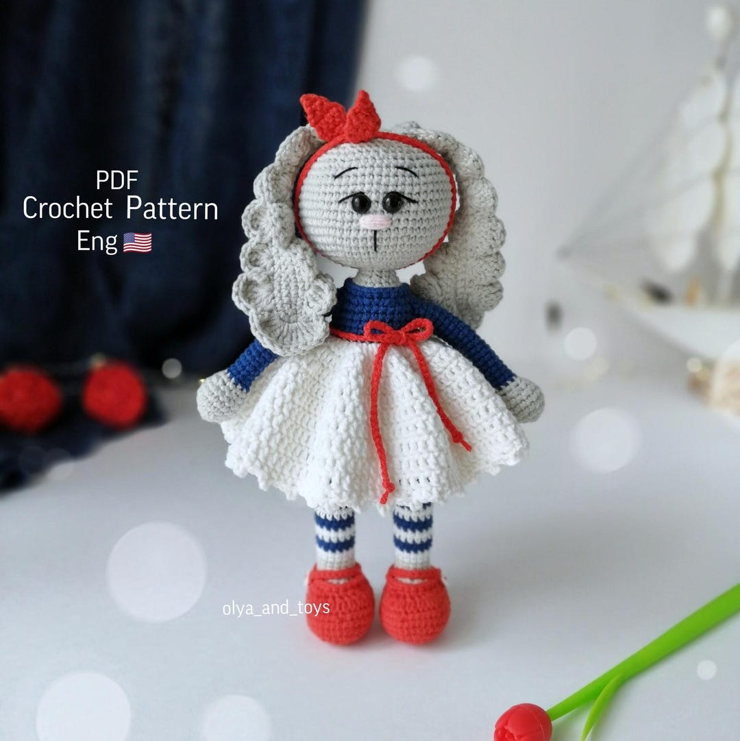 Crochet Pattern Bunny Doll, Amigurumi Cute Bunny PDF in Eng, Crochet ...