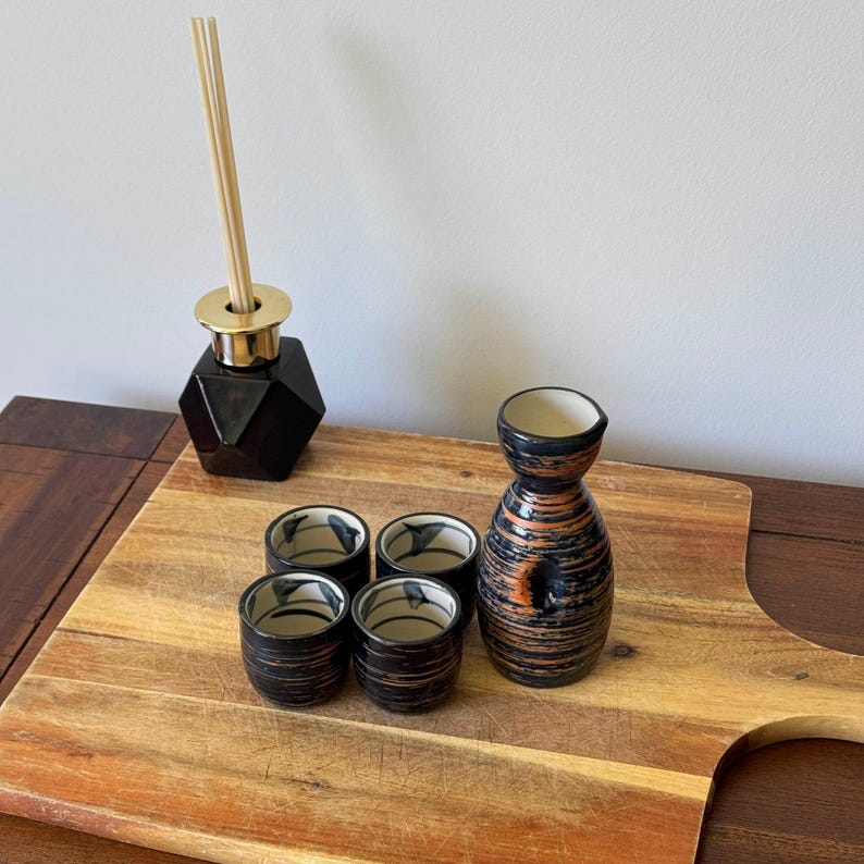 Blue Porcelain Sake Set Handmade by Kat Ceramic Carafe Set Unique Gift ...