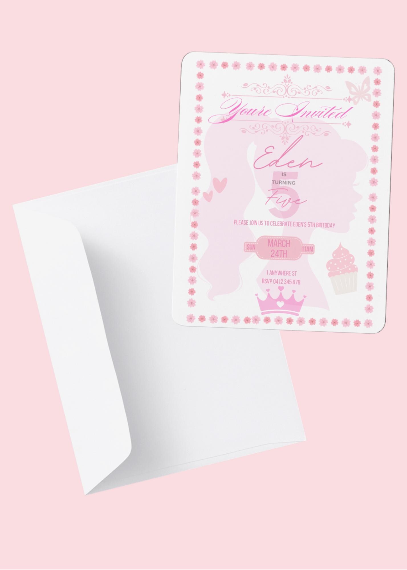 Simple Barbie Party Invitation - Etsy