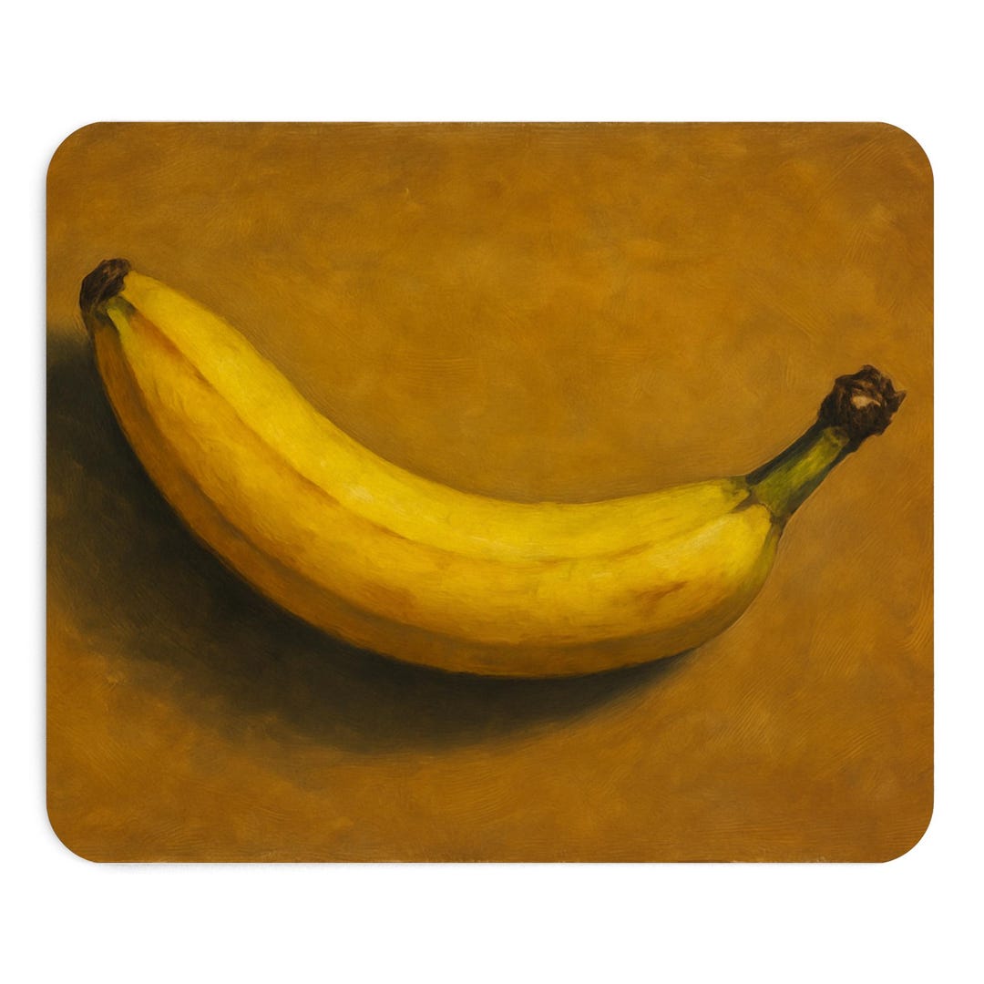 Banana Mouse Pad - Tropical Fruit Desk Mat, Office Decor, Cute Mousepad ...