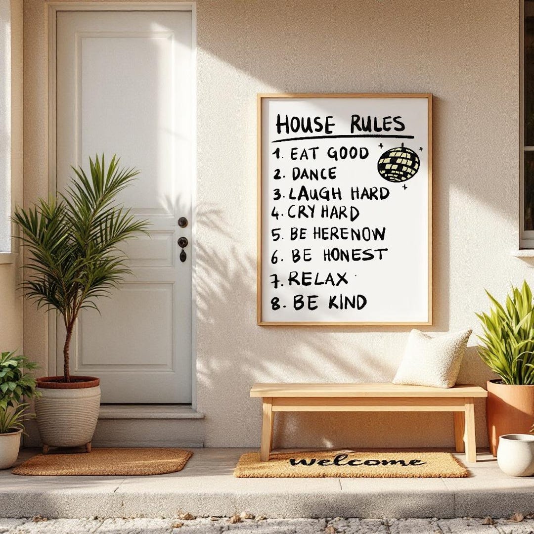 House Rules Printable Wall Art – Motivational Quote Poster – Digital ...