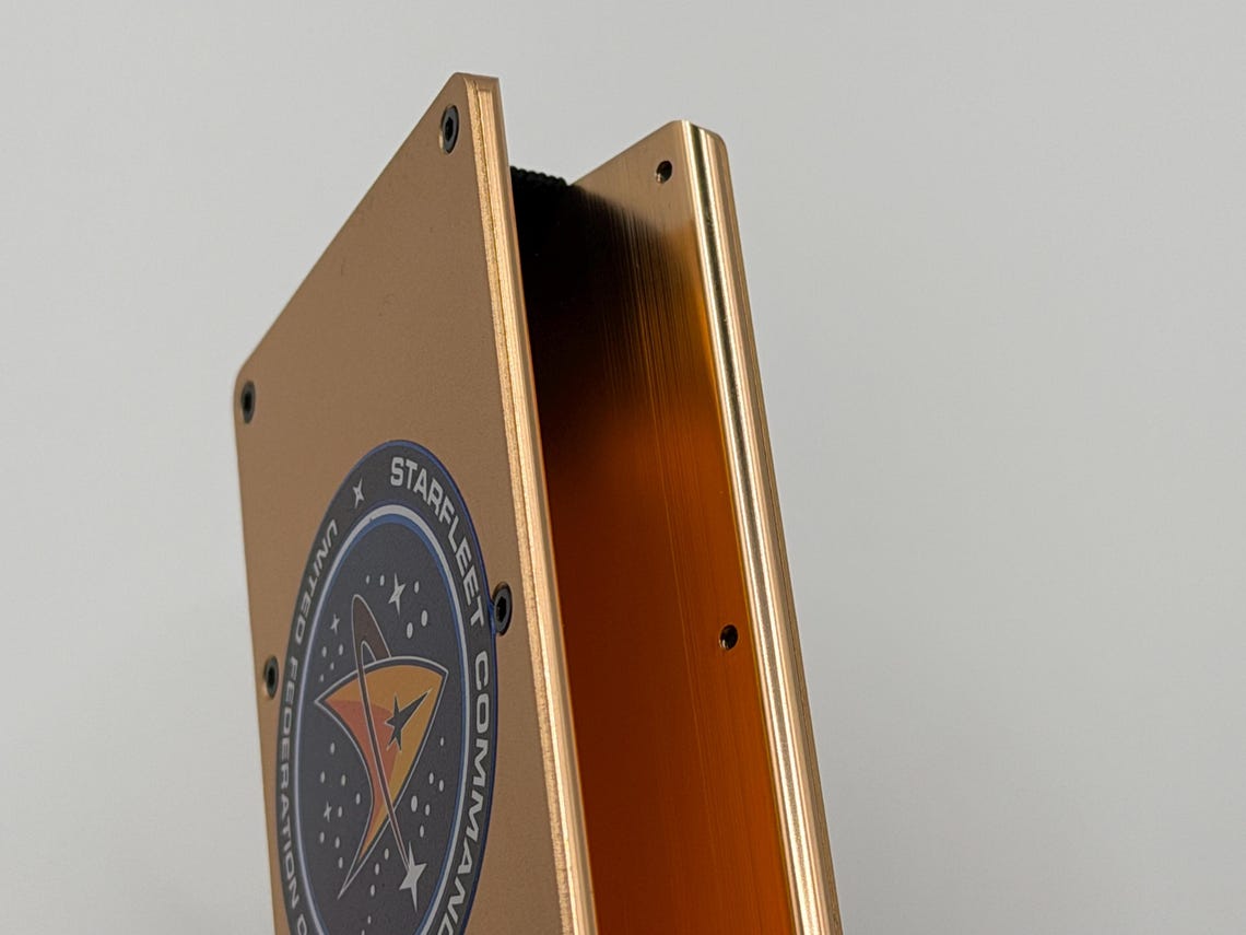 Gold Anodized Metal Card Wallet With RFID Blocking and Starfleet ...
