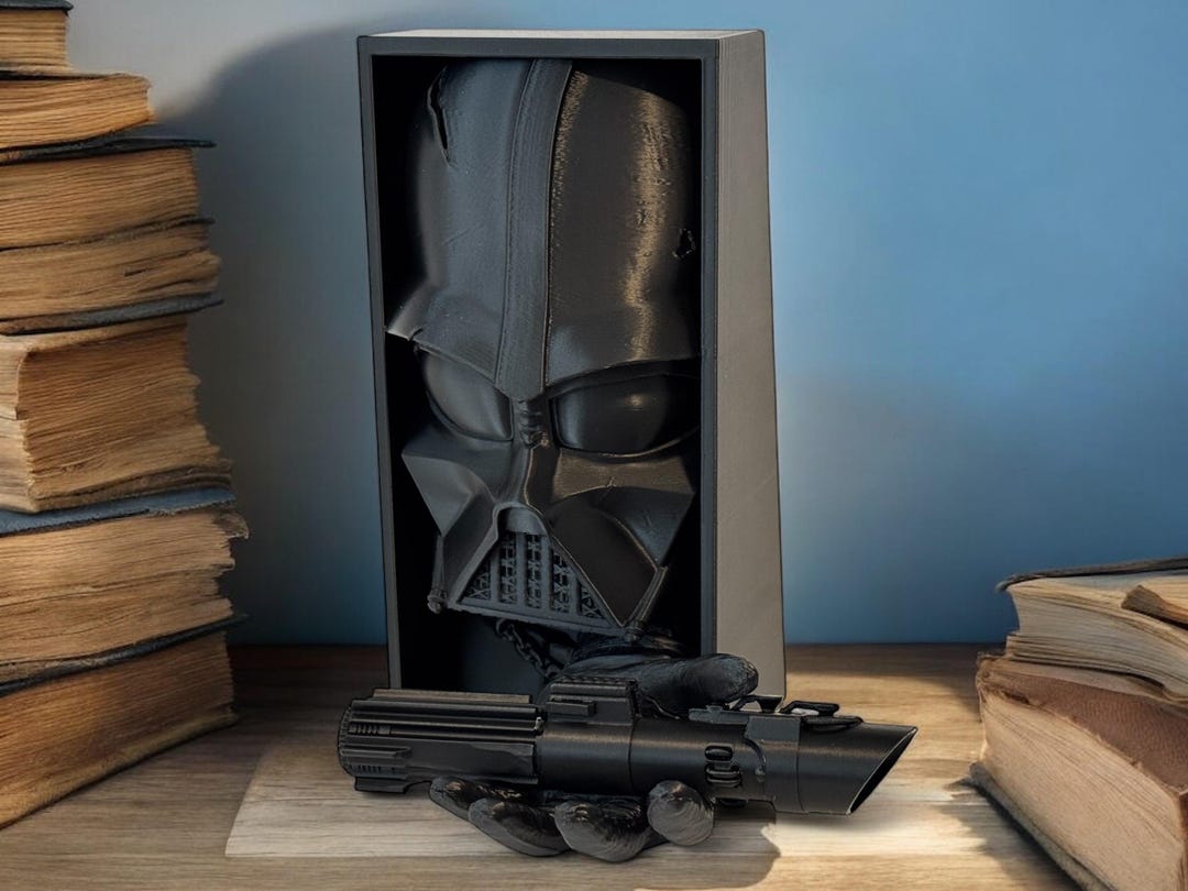 Darth Vader With Lightsaber | Book Nook Model | Bookcase Shelf ...