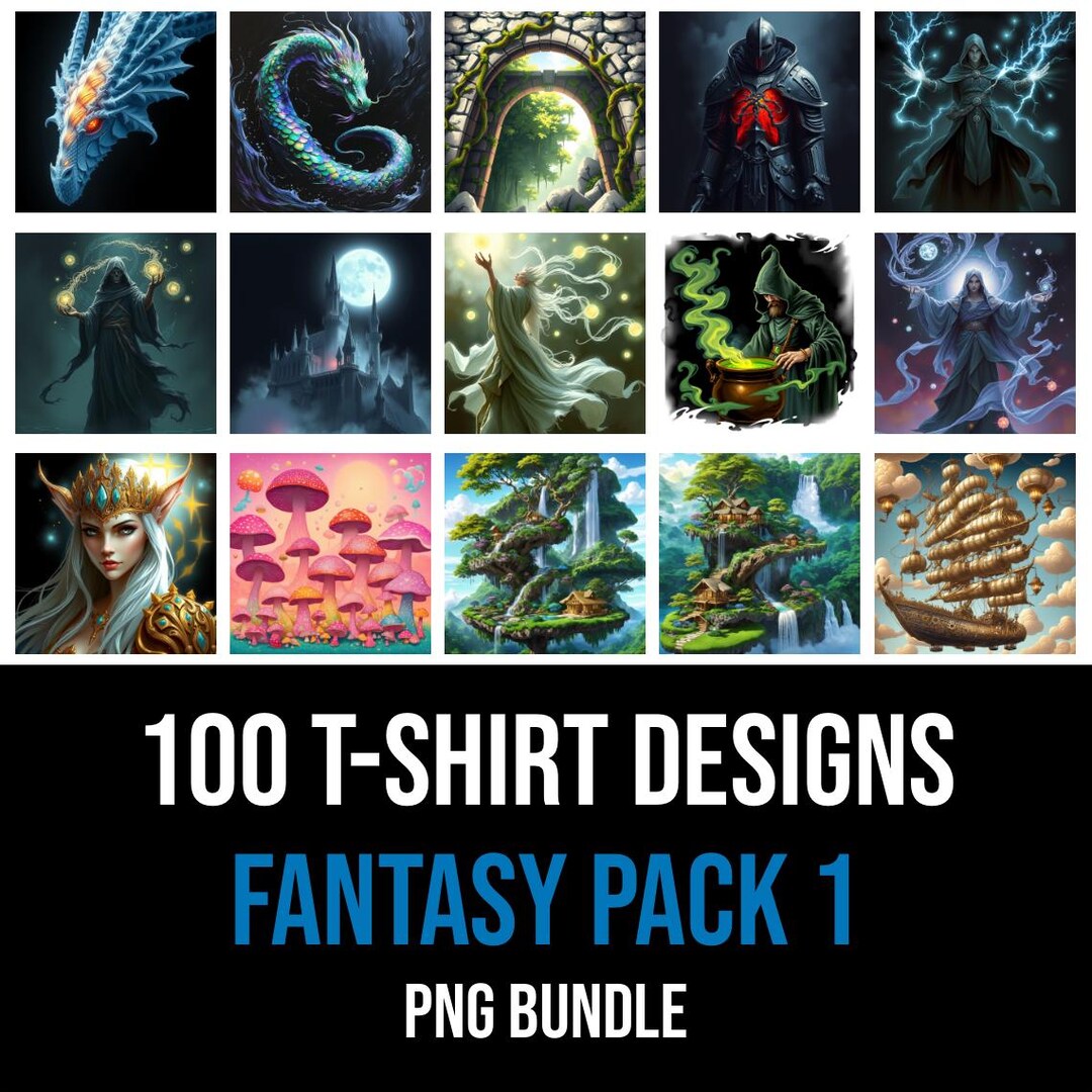 100 "fantasy" Image Theme Pack 1 PNG Digital Bundle – Creatures&land ...