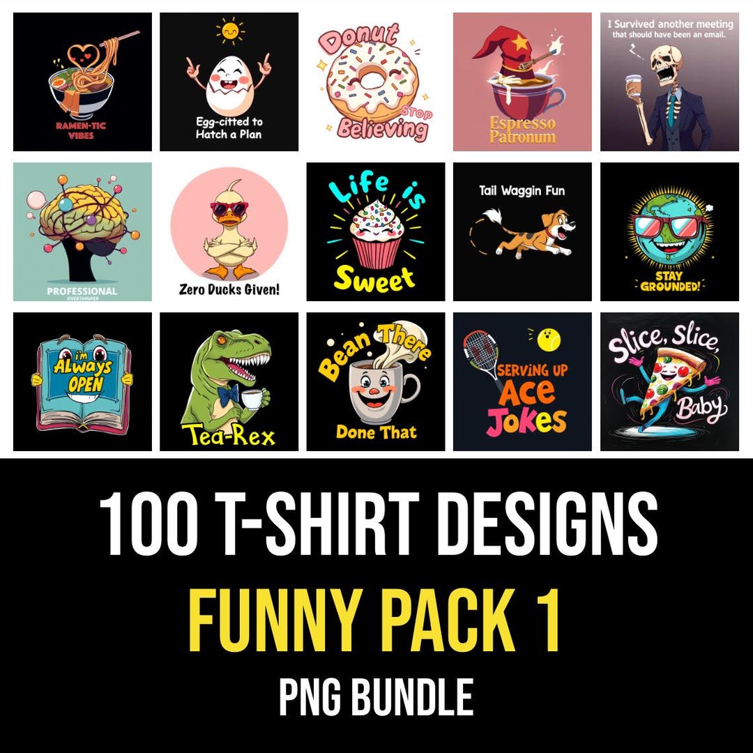 25 "funny" Image Theme Pack 1 PNG Digital Bundle – Cartoon & Humor ...