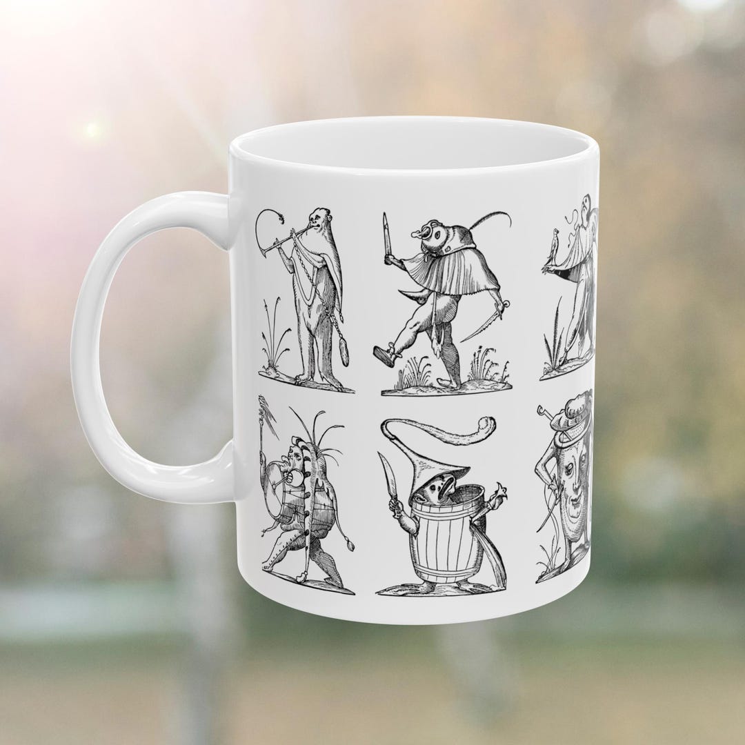 Vintage Ceramic Mug, Bizarre N Grotesque Creatures, Pantagruel ...