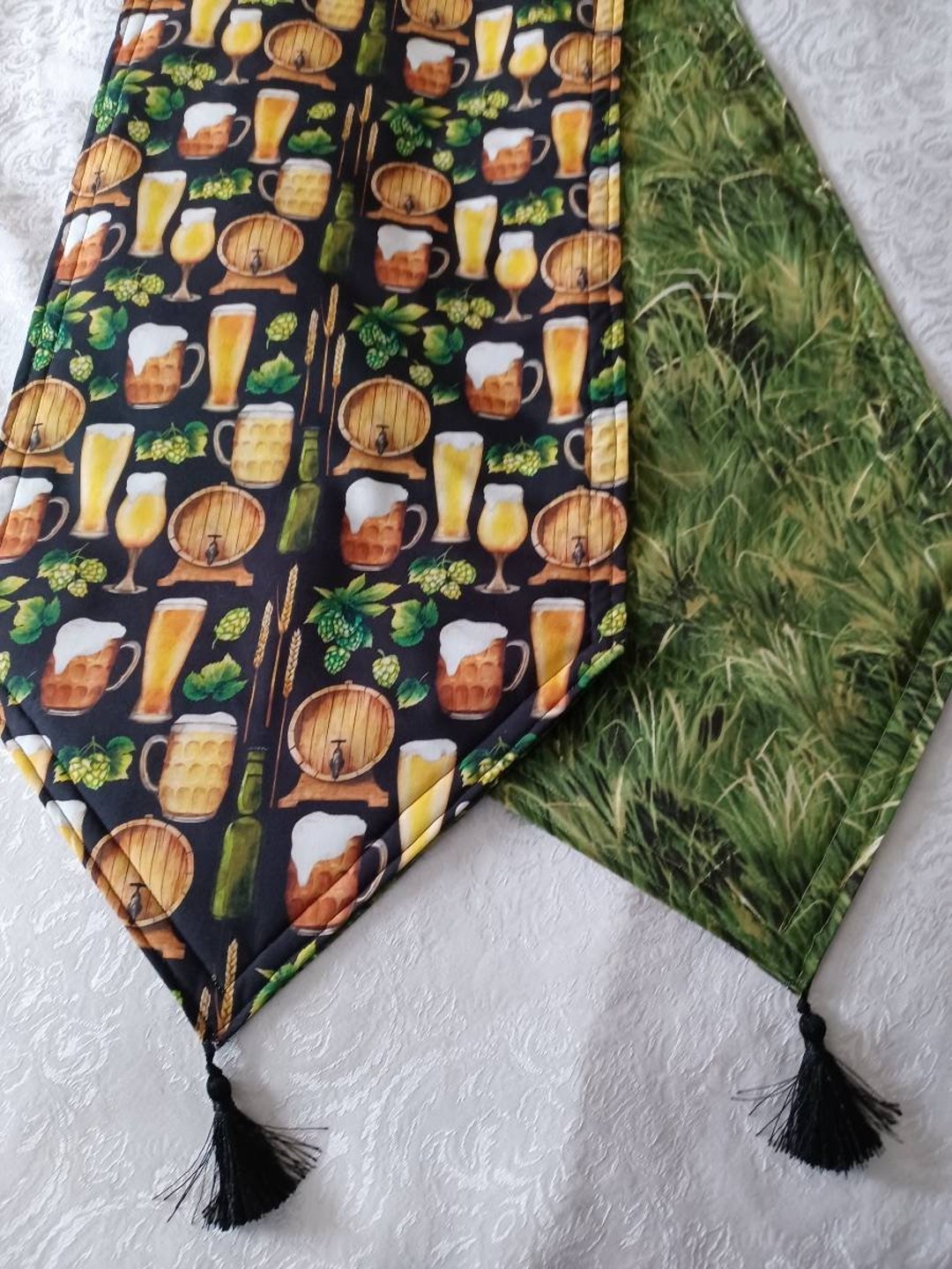 Beer Themed Table Runner 72x14 Reversible and Padded - Etsy