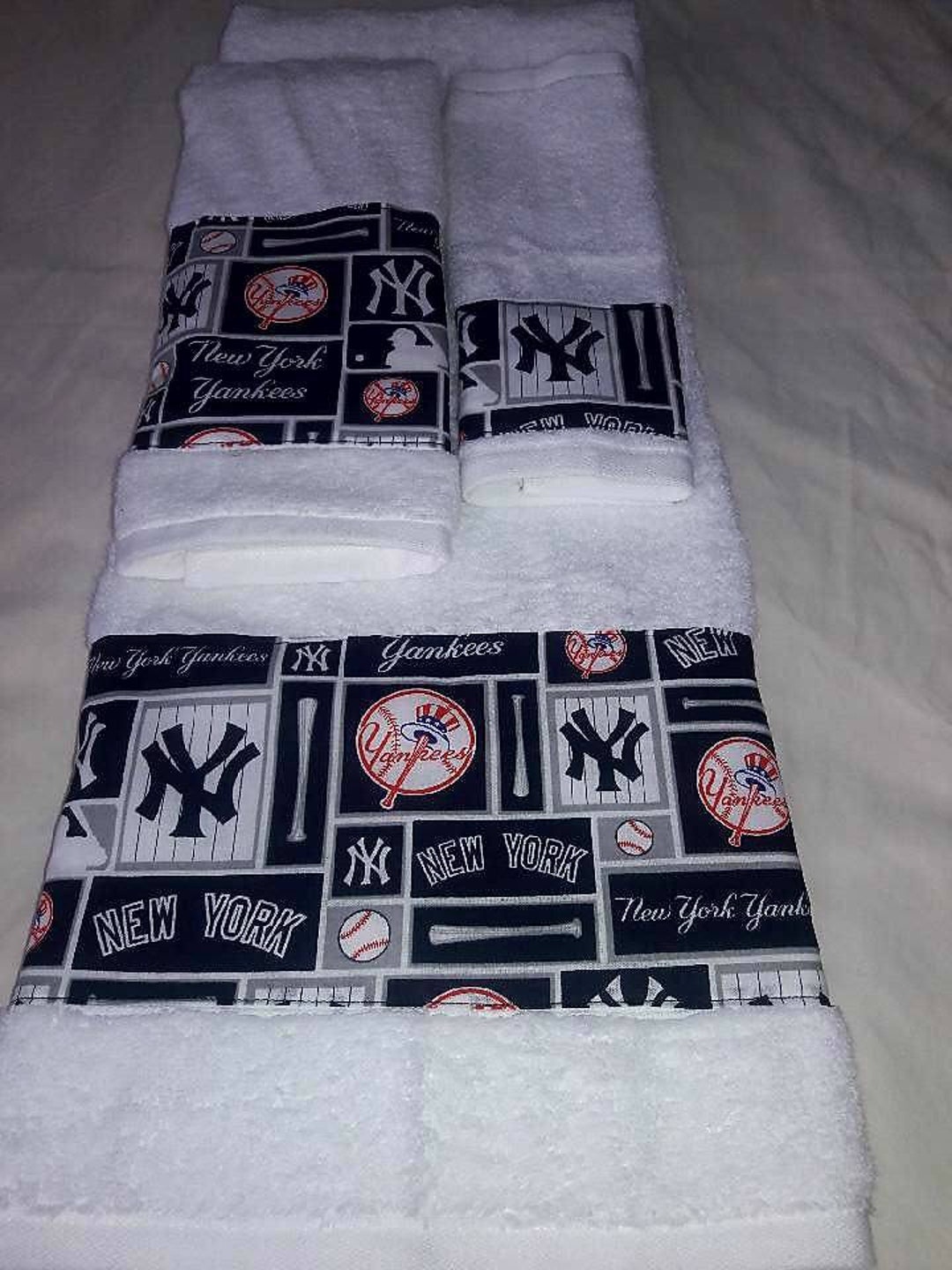 New York Yankees 3 Piece Bath Towel Sets - Etsy