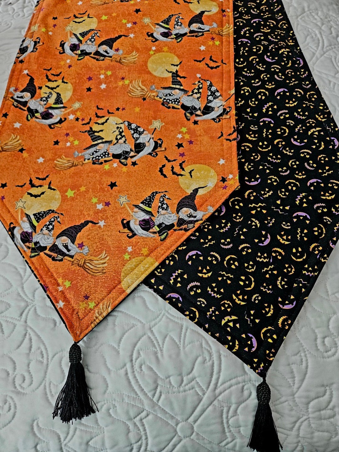 Halloween/witches Themed Reversible Table Runner 72x14 Handmade and ...