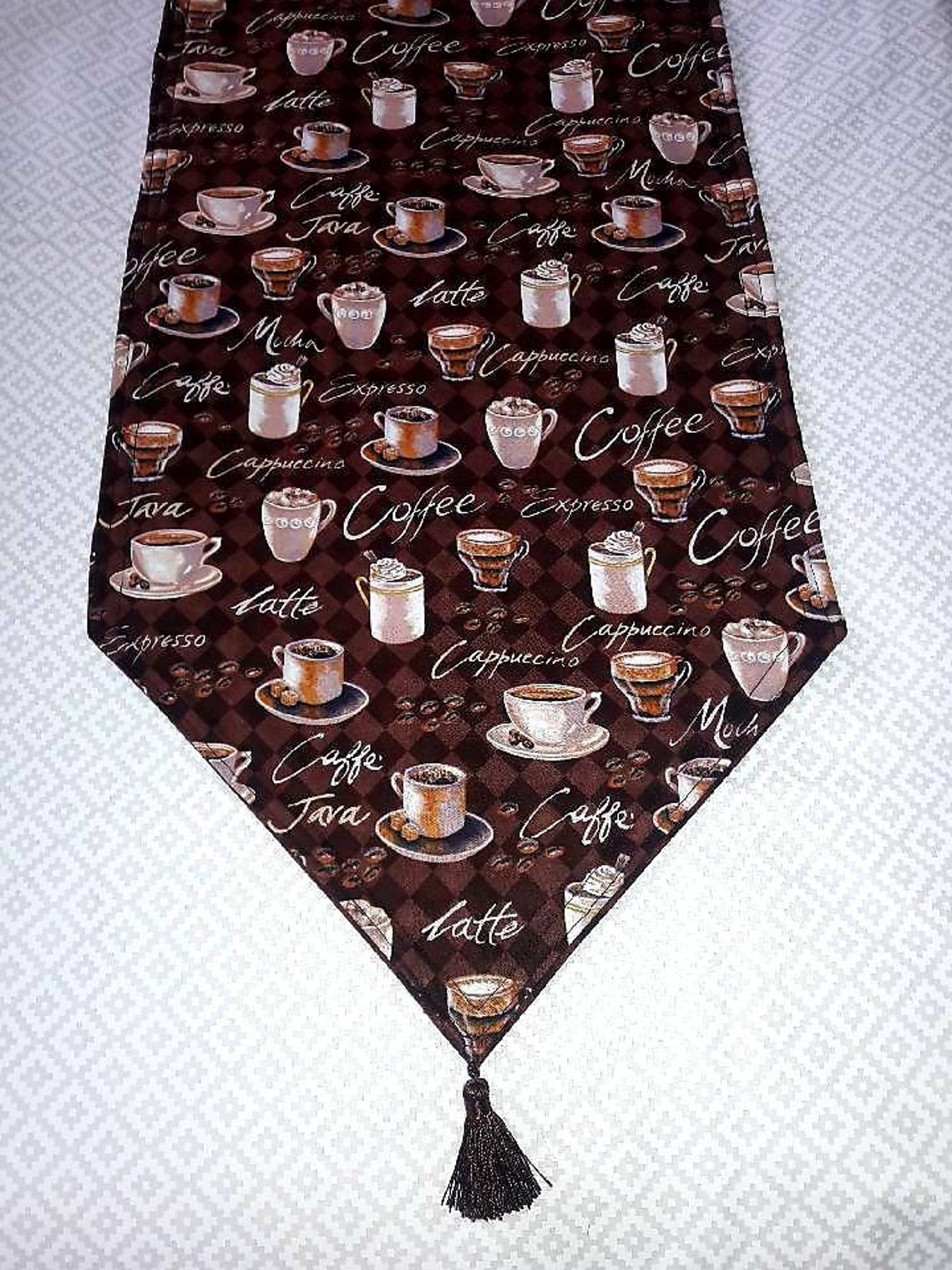 Coffee Themed Handmade Reversible Table Runner 72x14 - Etsy