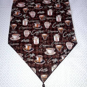 Coffee Themed Handmade Reversible Table Runner 72x14 - Etsy