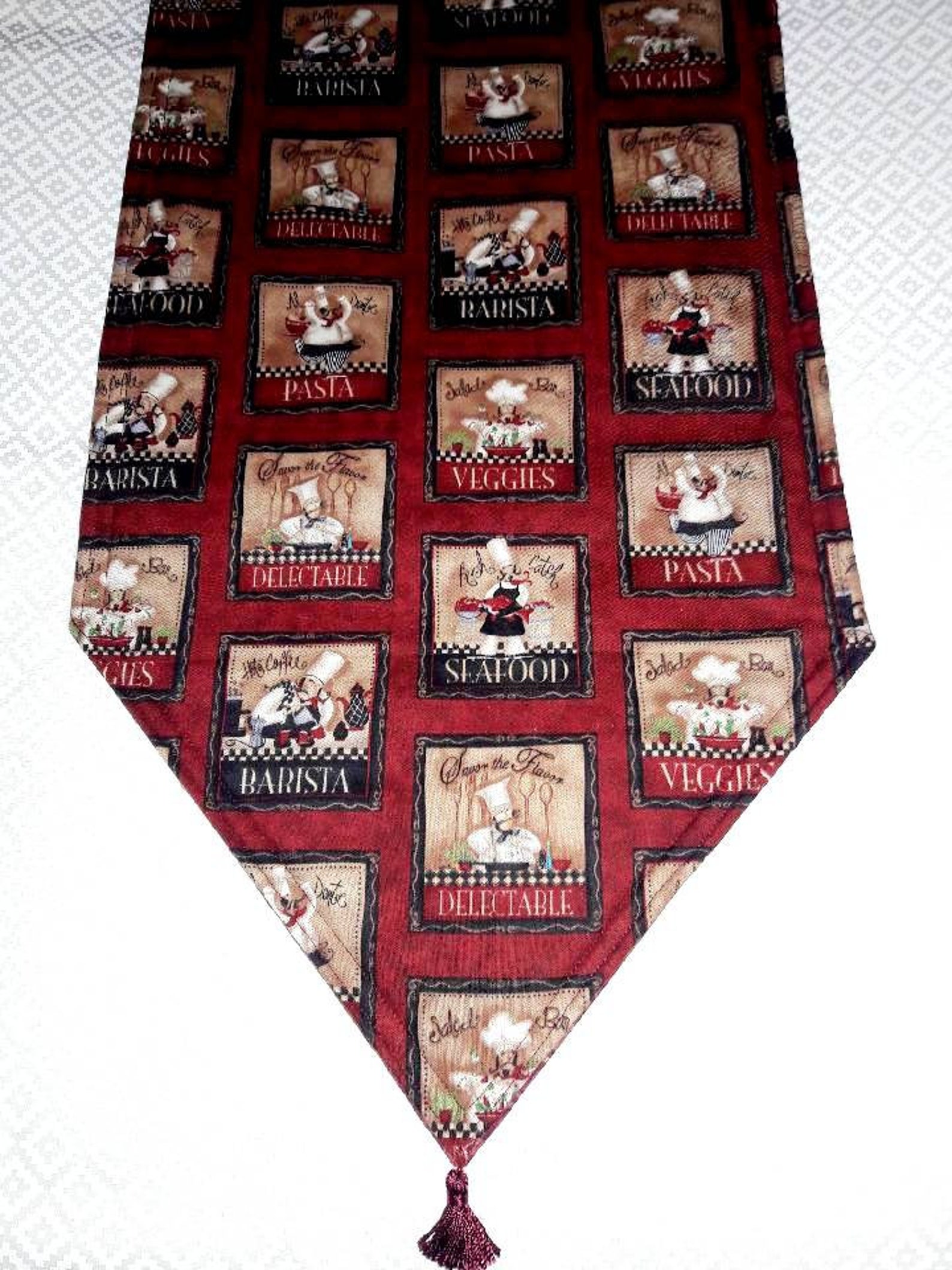 Italian Themed Reversible Table Runner 72x14 Handmade Machine | Etsy