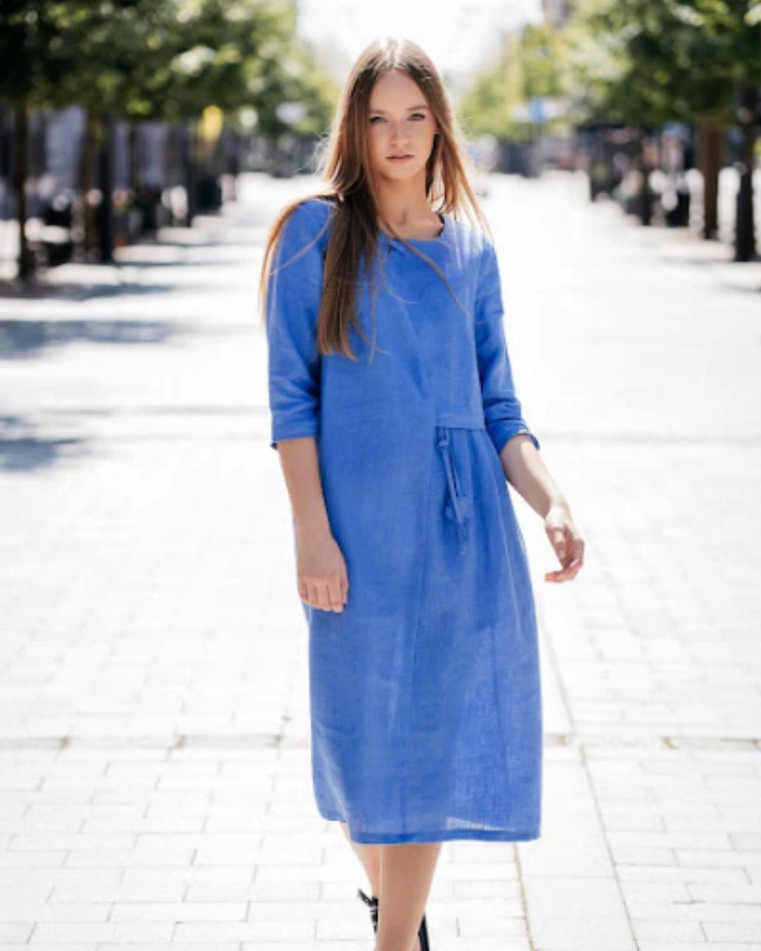 Handmade Linen Dress With Flowers: Softened Boho Summer Dress - Etsy