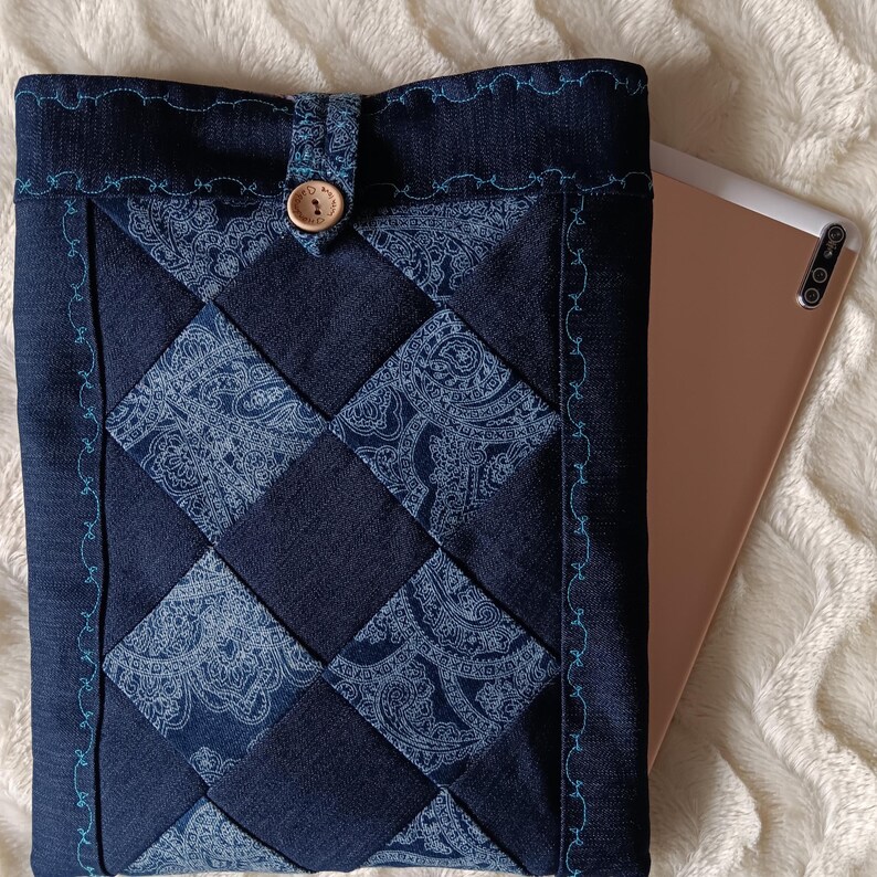 Denim Case for Books. Handmade Tablet Case. Denim Tablet Case. Book ...