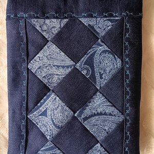 Denim Case for Books. Handmade Tablet Case. Denim Tablet Case. Book ...