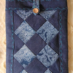 Denim Case for Books. Handmade Tablet Case. Denim Tablet Case. Book ...