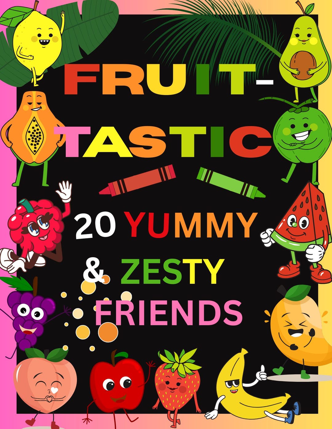 20 Easy and Fun Fruits Coloring Pages With Two Adjectives Each ...