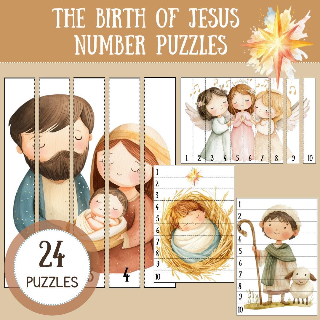 Nativity Puzzle,nativity Number Sequence,nativity Scene,christmas ...